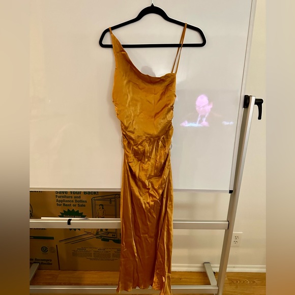 Shona Joy | Dresses | Shona Joy Revolve Turmeric Alma Asymmetrical Bias ...